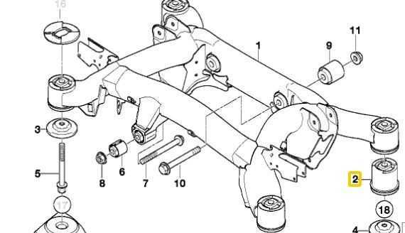 Rear Subframe Mounting E39 Saloon