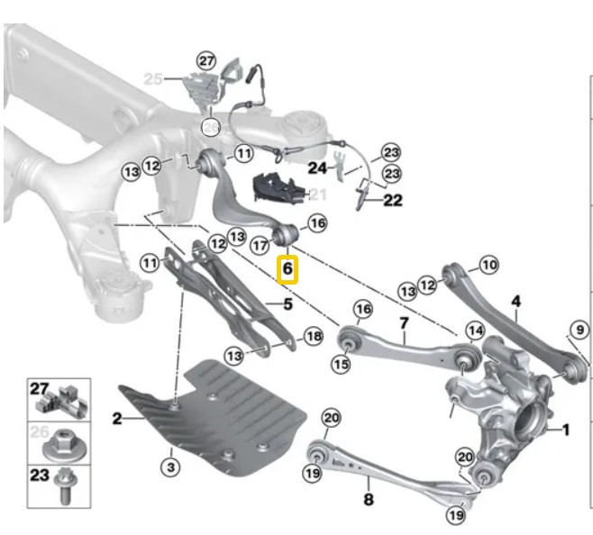 Rear Control Arm Left G01 G02 X3 X4 M